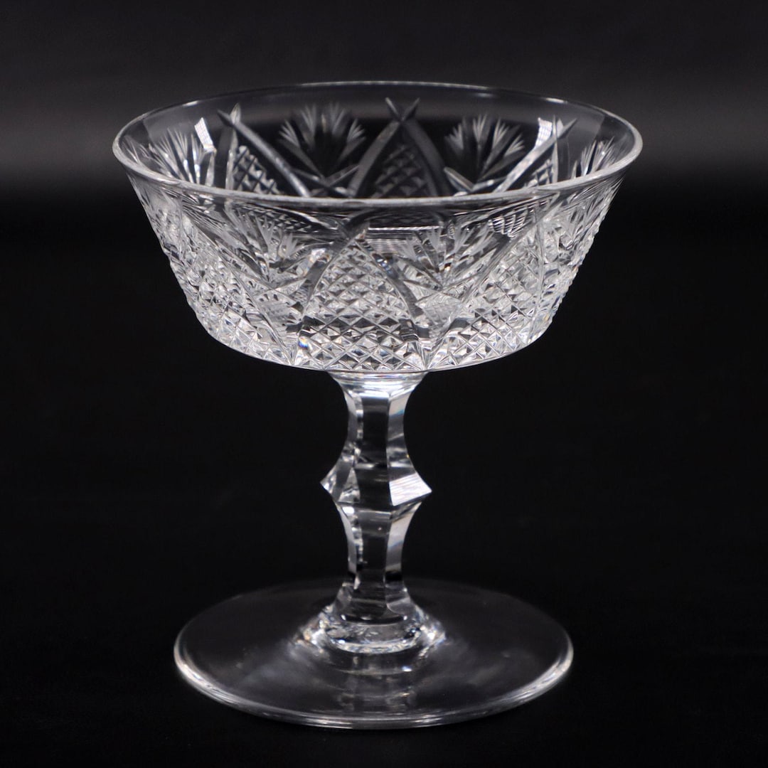 Waterford Crystal Dunmore 4 1/4" Champagne Coupe Glass Ireland Vintage ...