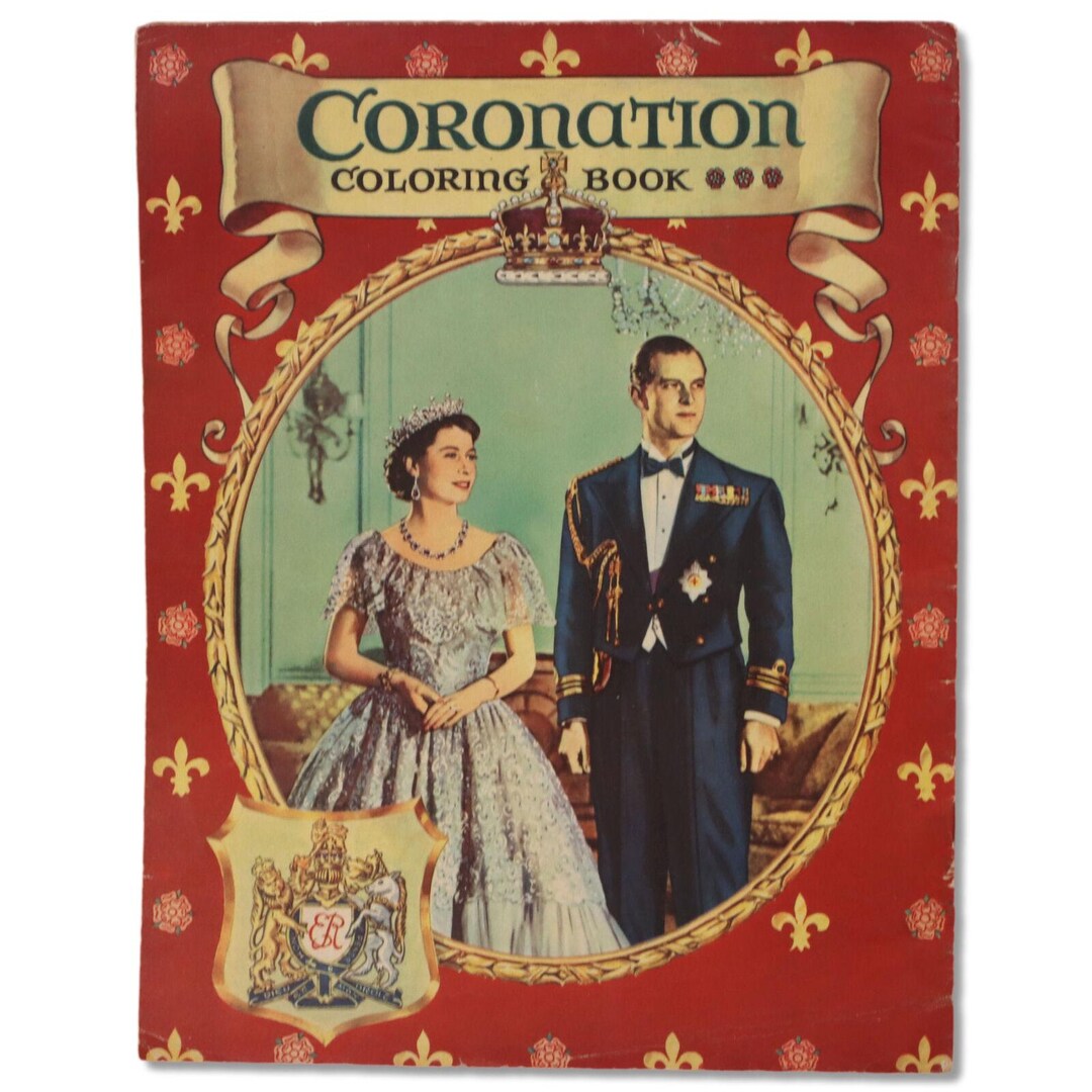 Queen Elizabeth II Coronation 1953 Coloring Book 1249 Unused Saalfield ...