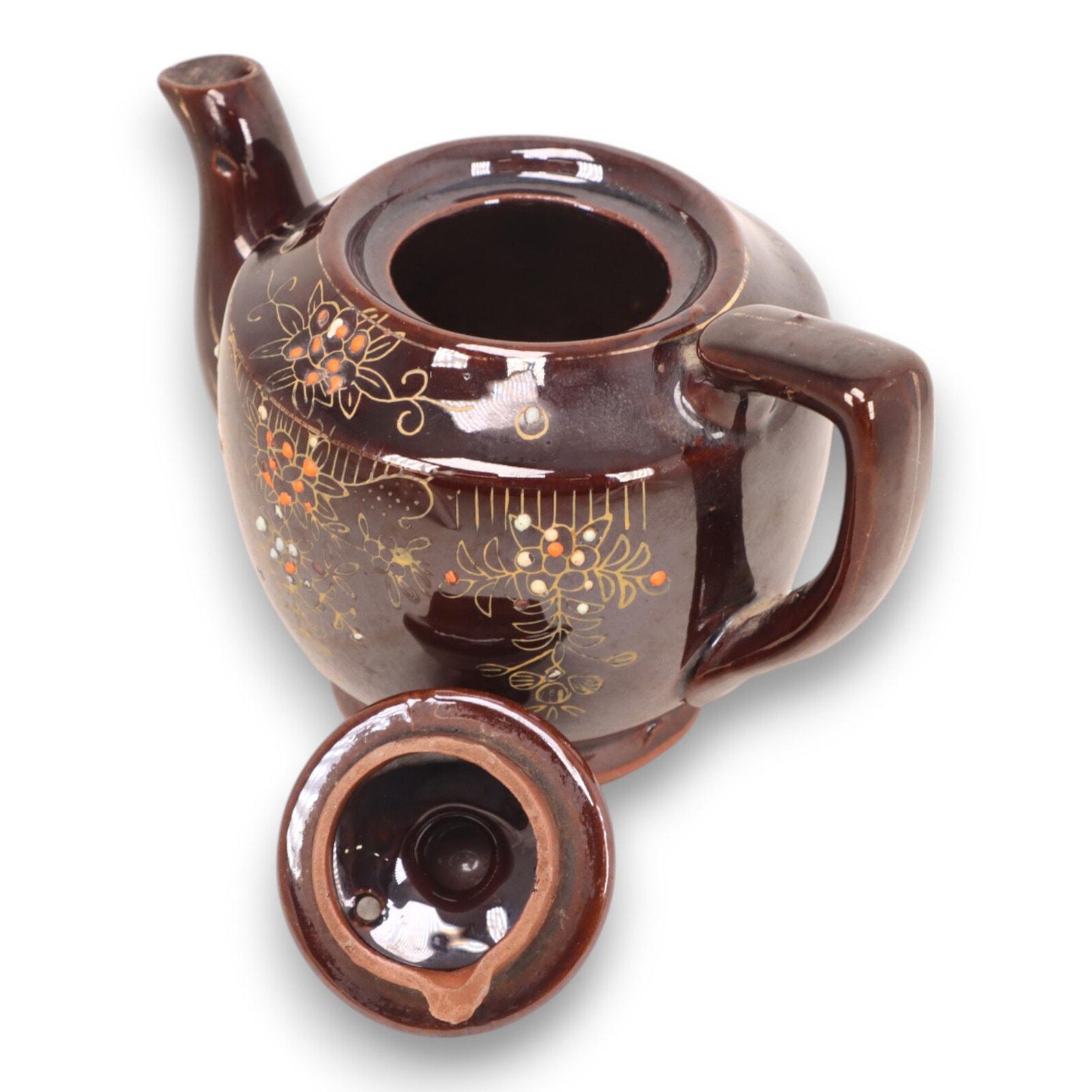Redware Brown Pottery Moriage Japanese Vintage Teapot 1920's-1940's - Etsy