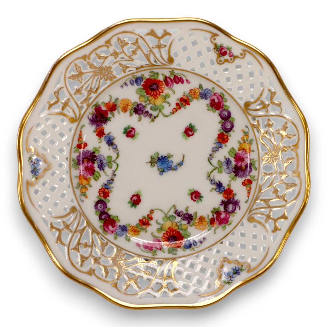 Schumann Reticulated Bread Butter Plate 5 3/4 Reticulated Floral Swags ...