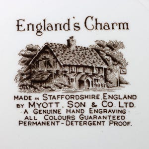 Myott Staffordshire England's Charm Square 8.5" Luncheon Plate 1940's ...