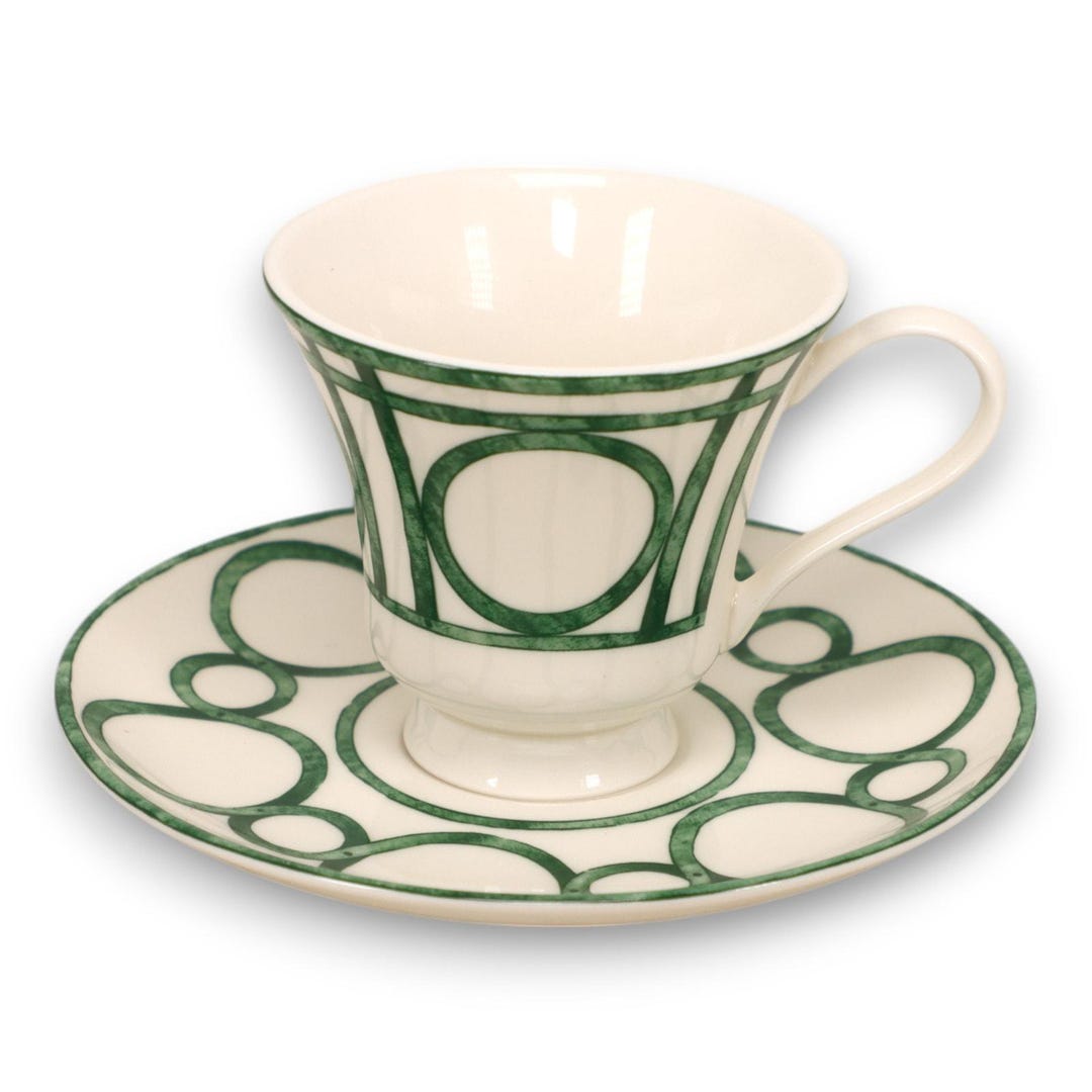 Pickard Elsie Charlotte Moss Tea Cup Saucer Set Green USA - Etsy