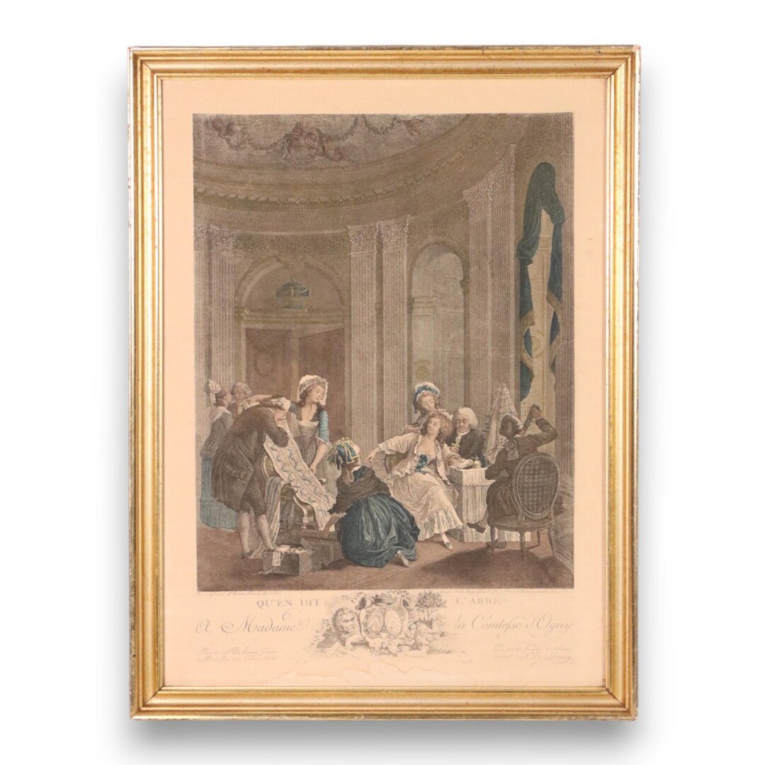 Nicolas De Launay Qu'en Dit L'abb Framed Etching 21x16 French Antique ...