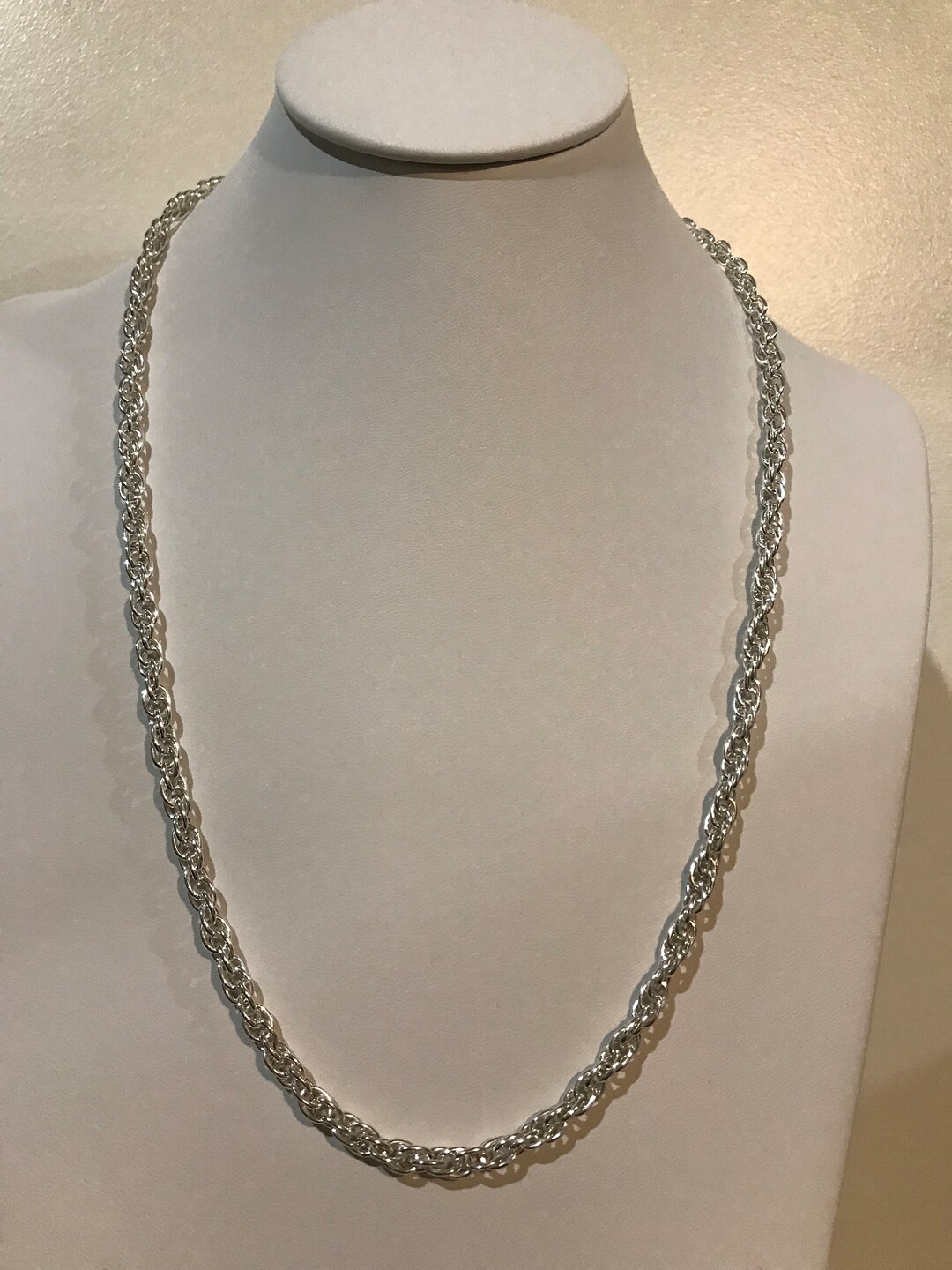 24 Inch, 5mm Sterling Silver Rope Chain - Etsy