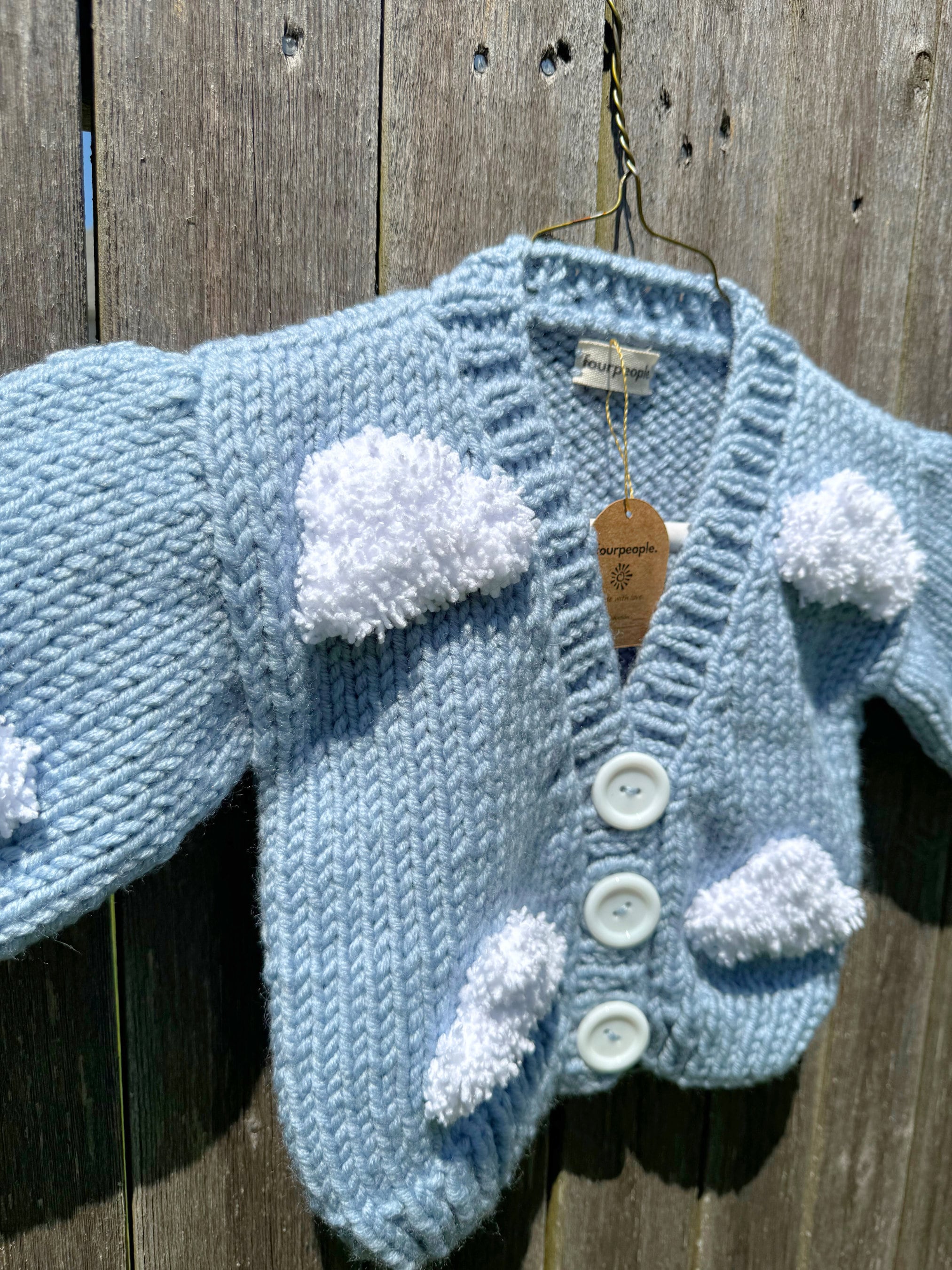 Cloud Baby Cardigan, Hand Knitted Baby Cardigan, 3D Fluffy Baby ...