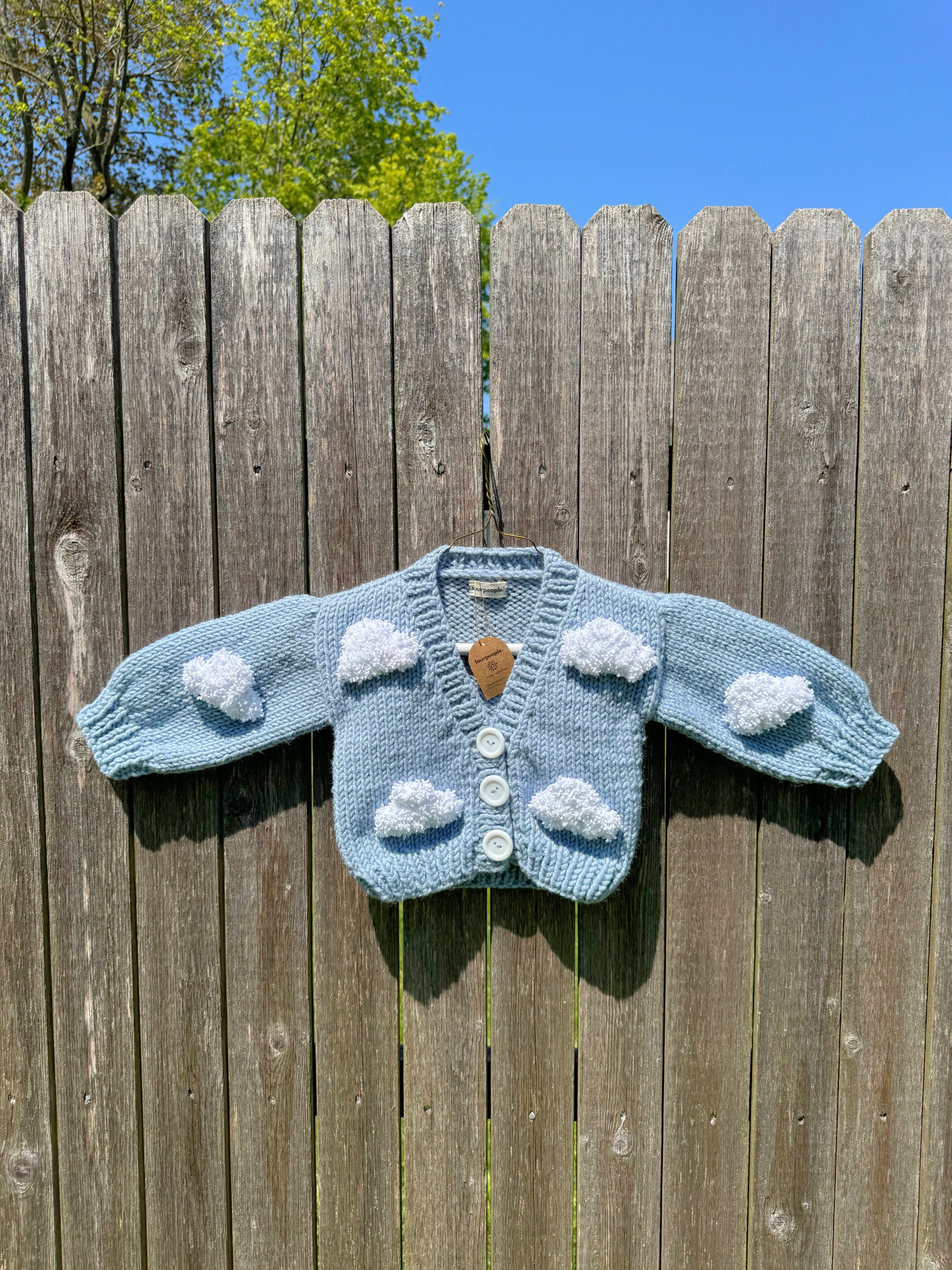 Cloud Baby Cardigan, Hand Knitted Baby Cardigan, 3D Fluffy Baby ...