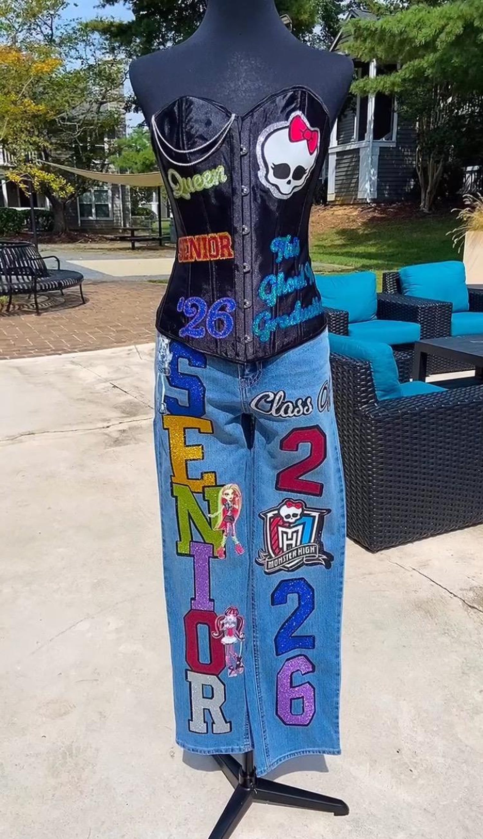 Custom Senior Corset & Jeans Set Class of 2026 Graduation Outfit - Etsy