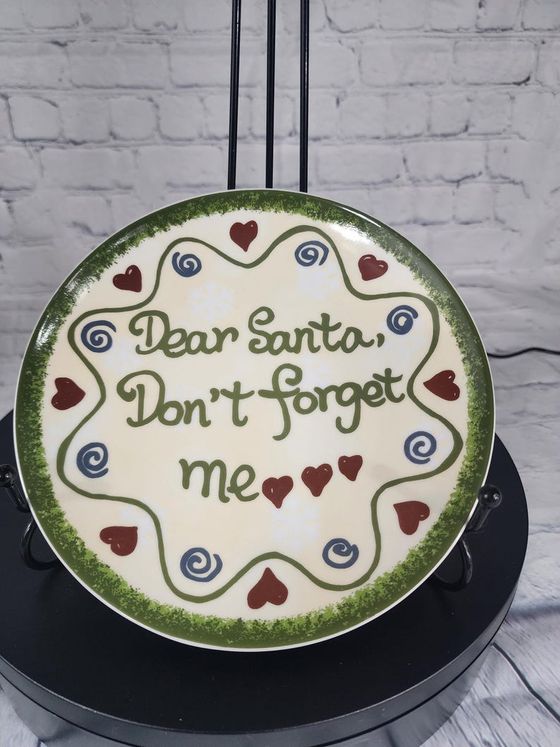 Vintage Children's Santa Snack Plate | "dear Santa, Don't Forget Me ...
