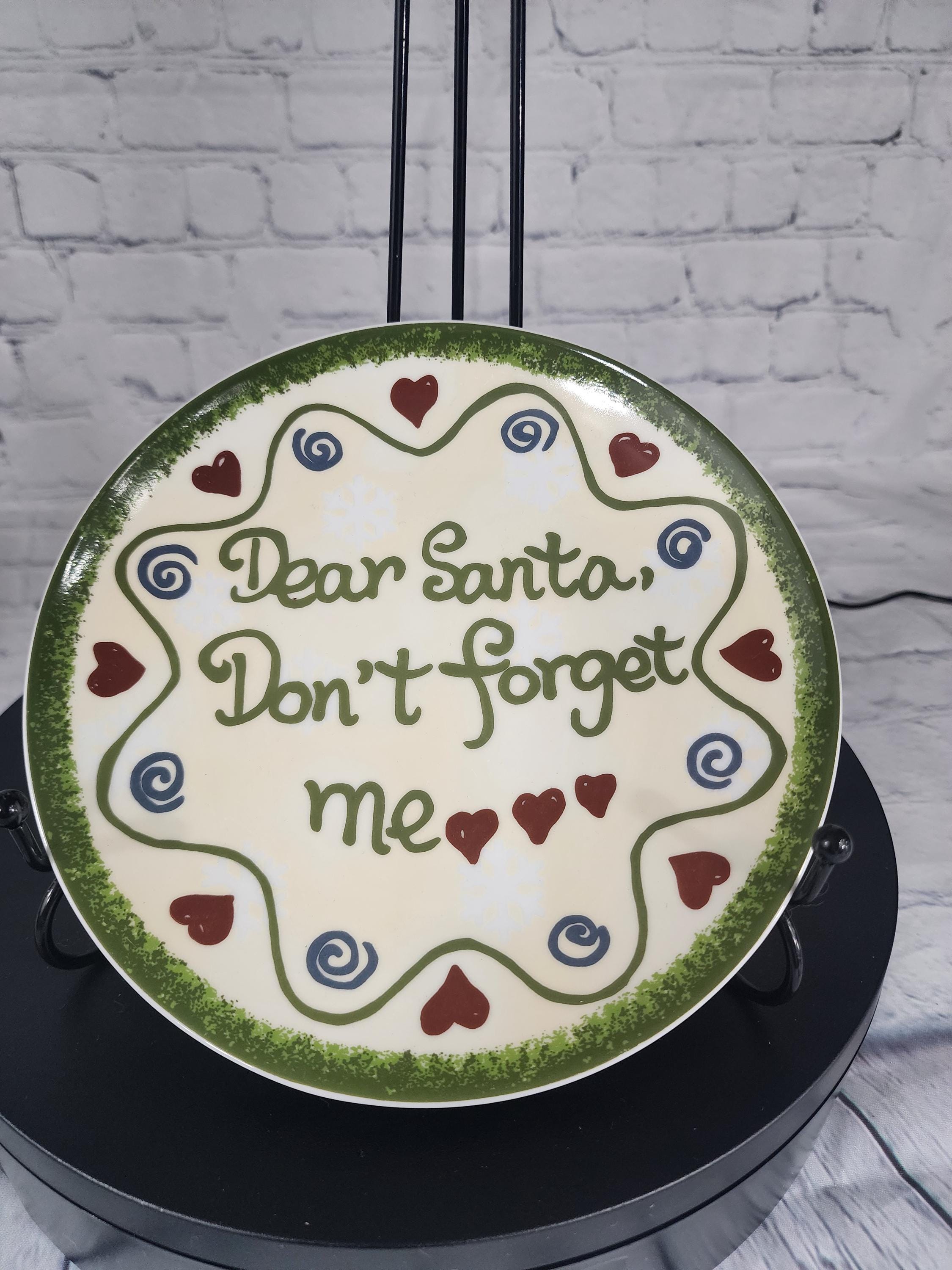 Vintage Children's Santa Snack Plate | "dear Santa, Don't Forget Me ...