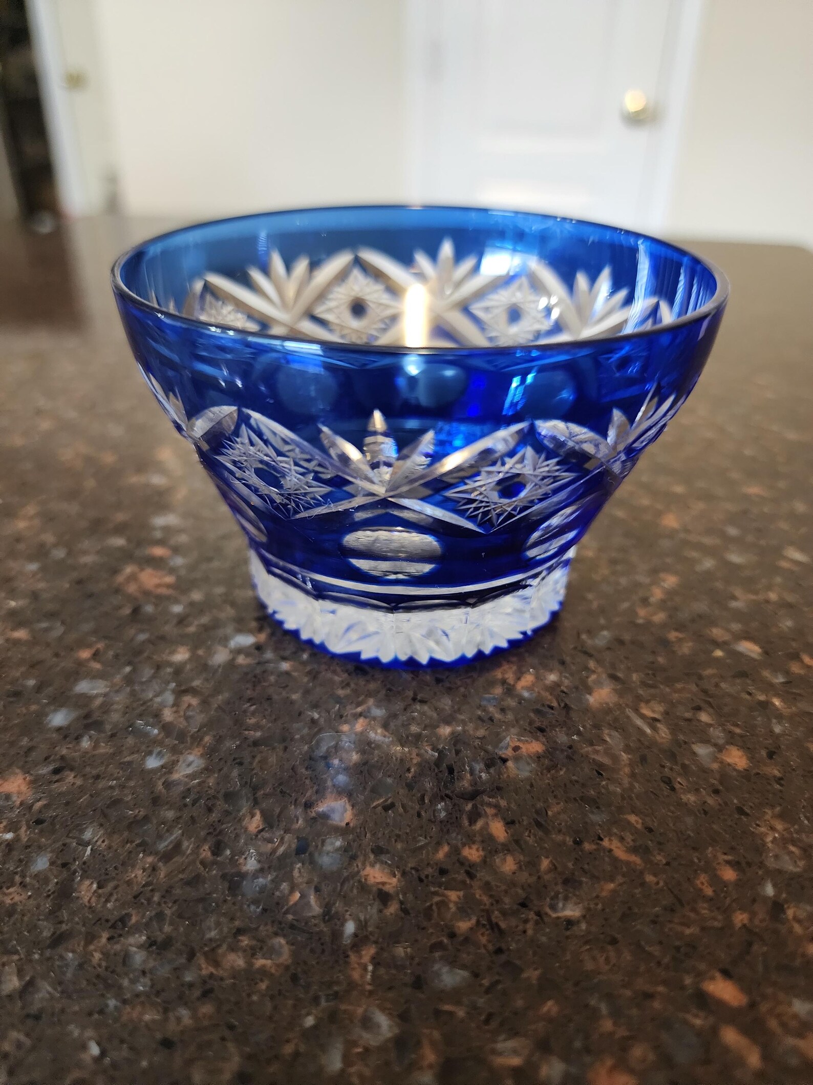 Rare Antique - Cobalt Cut Crystal to Clear Glass Bowl - Etsy