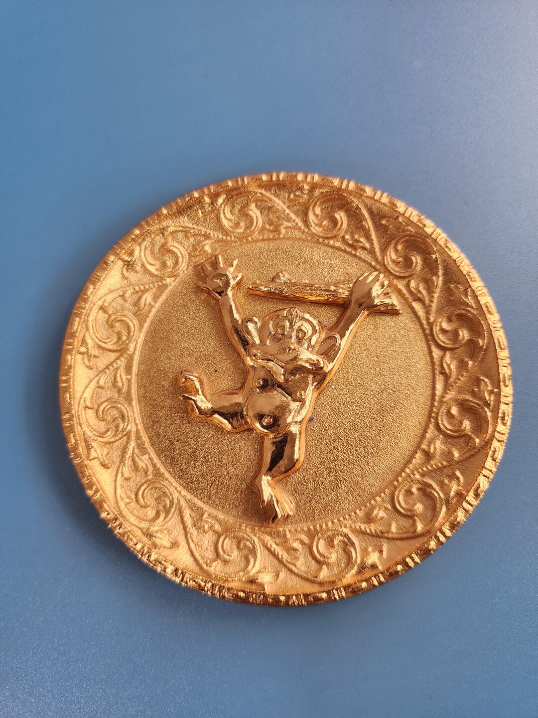 VERY RARE: Vintage Gold Monkey Plate | 3D Hanging Monkey Design | 3.5 ...