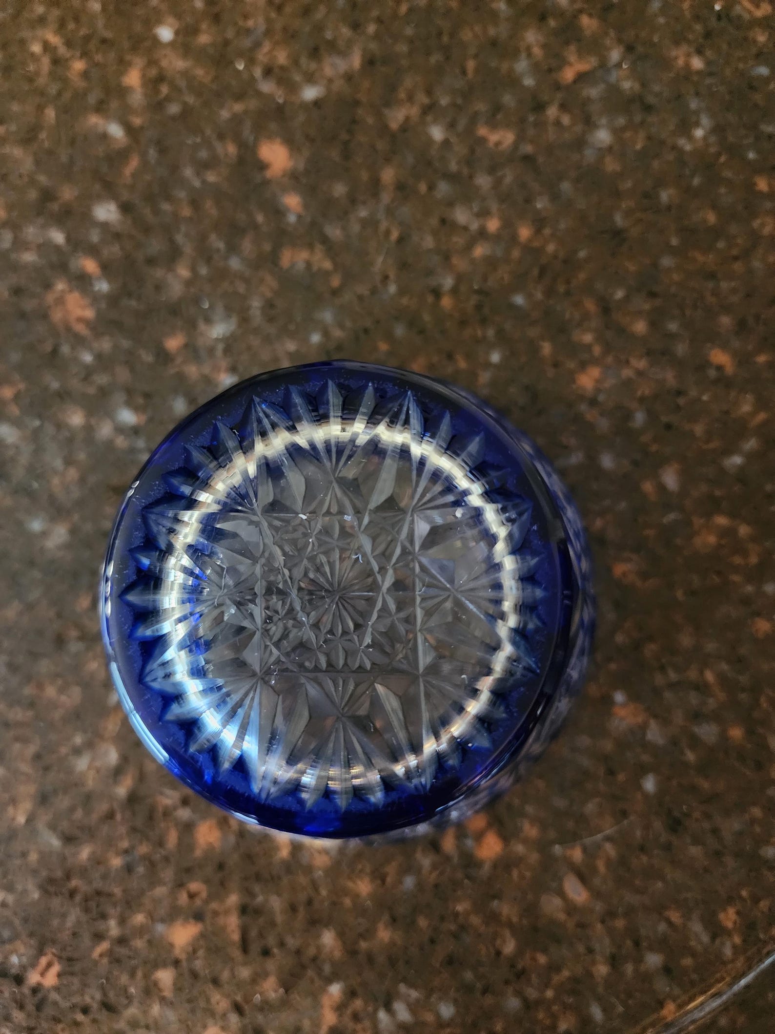 Rare Antique - Cobalt Cut Crystal to Clear Glass Bowl - Etsy
