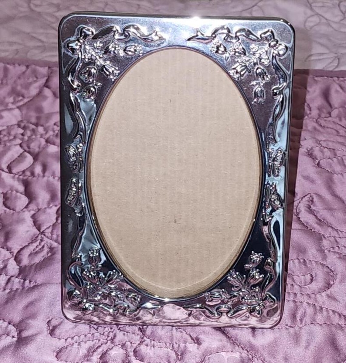 Vintage Rectangular Silver Plate Picture Frame Floral Corner Details - Etsy