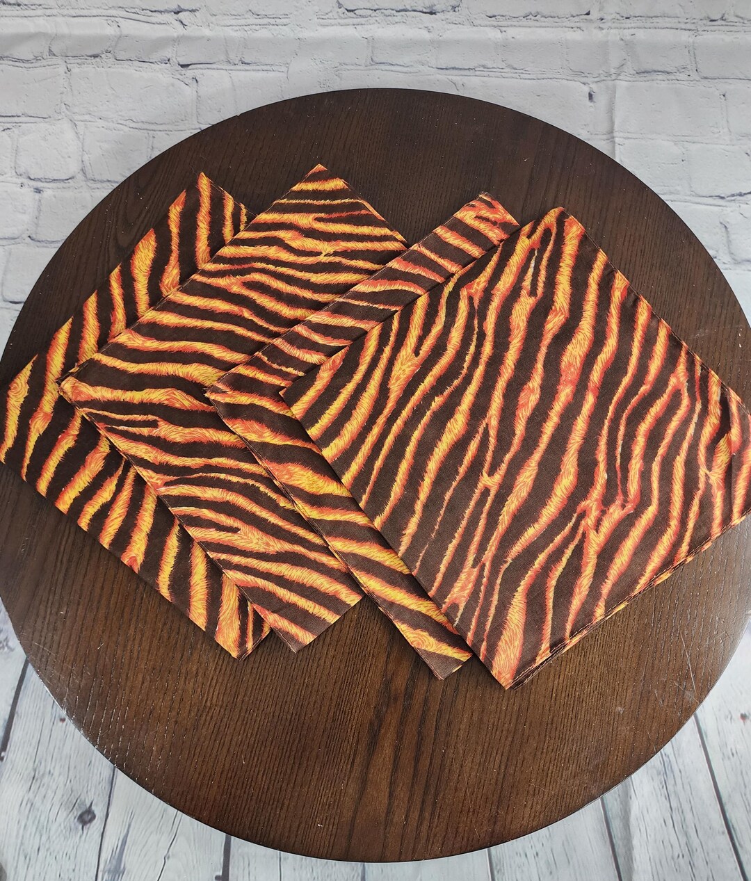 Animal Tiger Print Cloth Napkins Set of 4, Washable Dinner Napkins ...