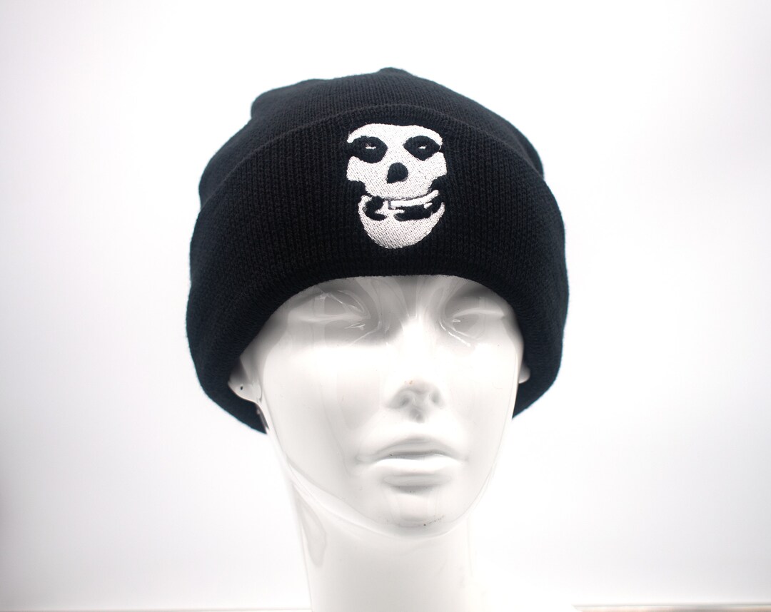 Embroidered Misfits Skull Cuffed Beanie- Unisex - Etsy