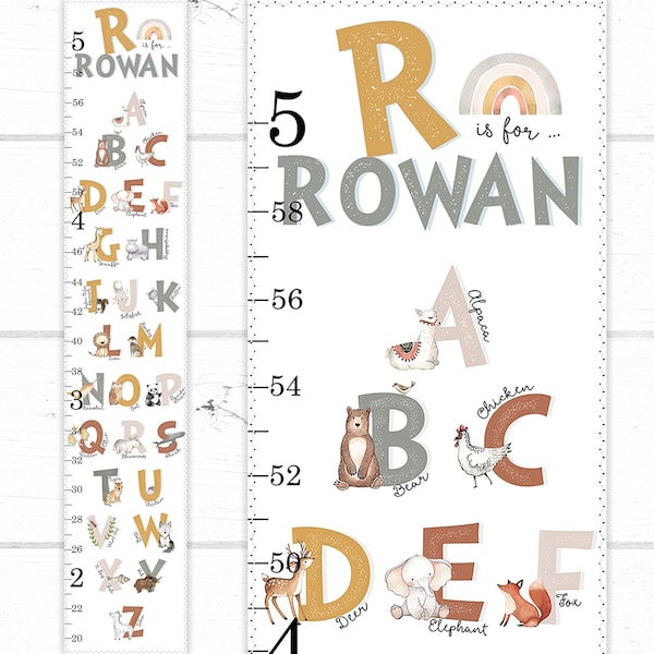 Woodland Abc Growth Chart - Etsy