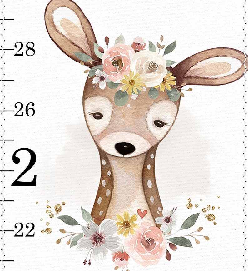 Woodland Growth Chart Vintage Flowers Roses Growth Chart - Etsy