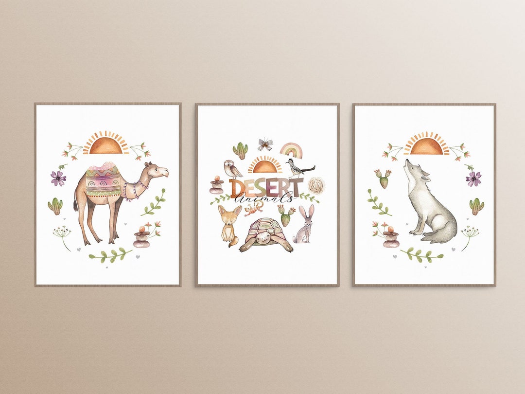 Desert Animals PRINTABLE, Desert Nursery Decor, Boho Wall Art ...