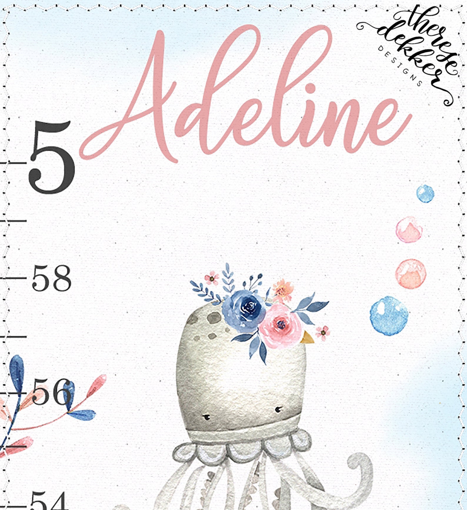 Canvas Growth Chart Whale Growth Chart Under the Sea Growth - Etsy