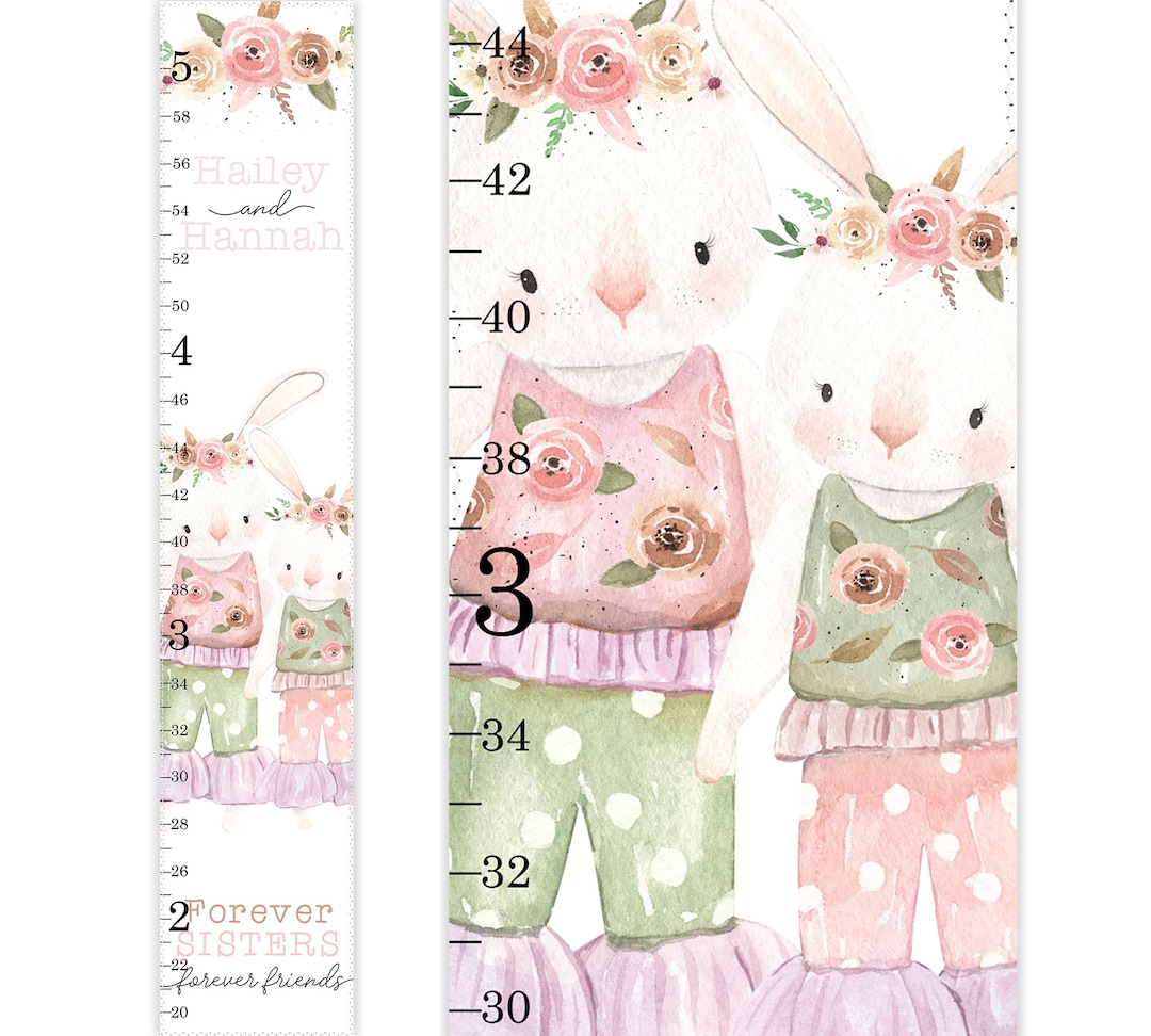 Bunny Rabbit Growth Chart, Sister Growth Chart, Sibling Growth Chart ...