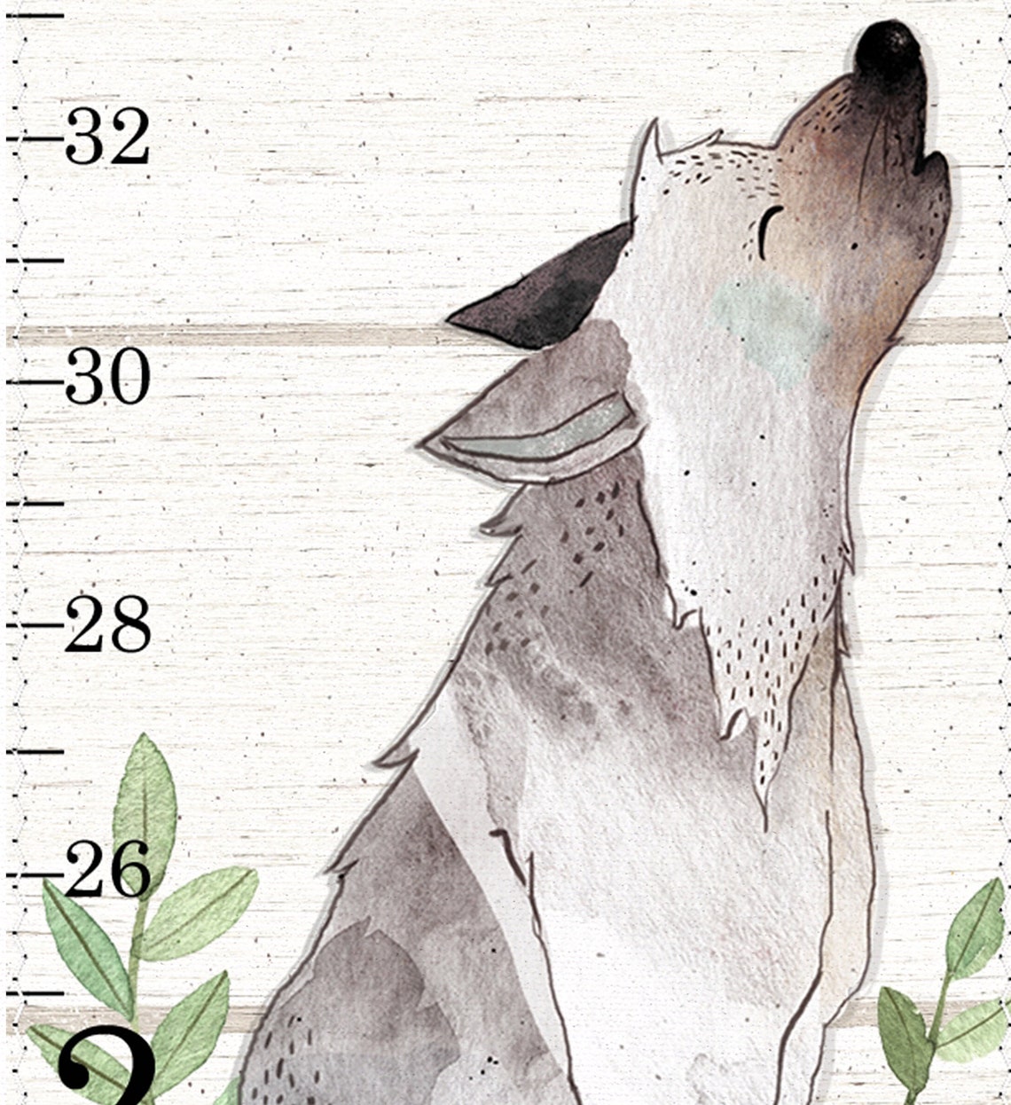 Wolf Growth Chart Woodland Growth Chart Canvas Growth Chart - Etsy