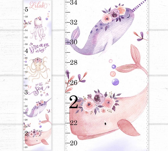 Canvas Growth Chart Whale Growth Chart Sea Growth Chart - Etsy