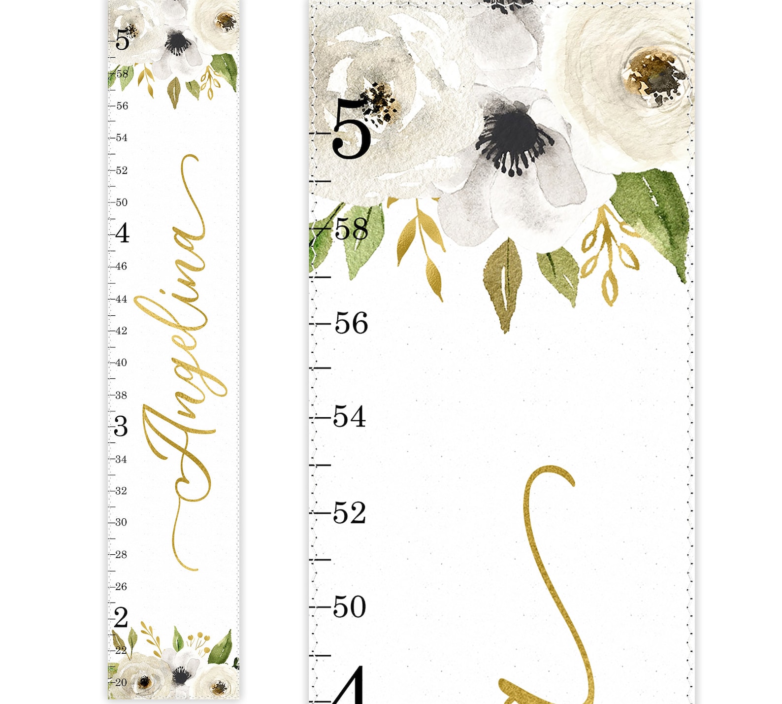 Girls Growth Chart Canvas Growth Chart Watercolor White - Etsy