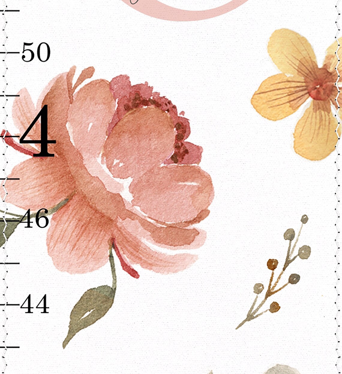 Boho Vintage Floral Nursery Art Vintage Floral Growth Chart - Etsy