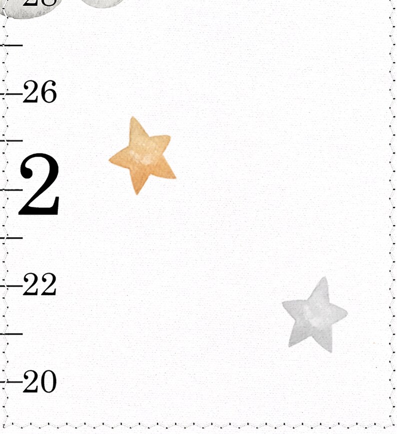Woodland Growth Chart Moon Stars Growth Chart Bear Growth - Etsy