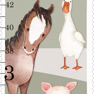 Farm Animals Growth Chart Horse Growth Chart Farm Height Chart Ruler ...