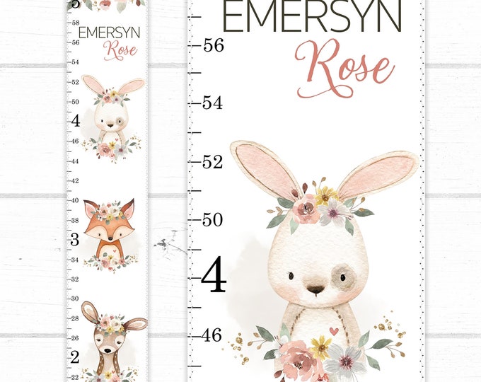 Woodland Growth Chart Vintage Flowers Roses Growth Chart - Etsy