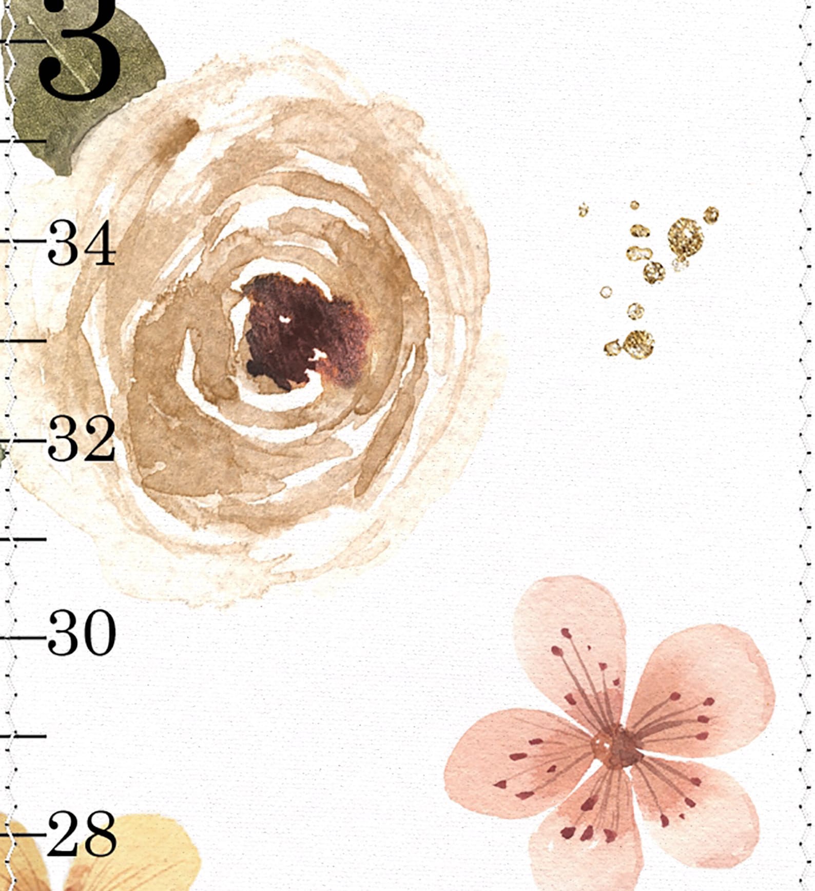 Boho Vintage Floral Nursery Art Vintage Floral Growth Chart - Etsy