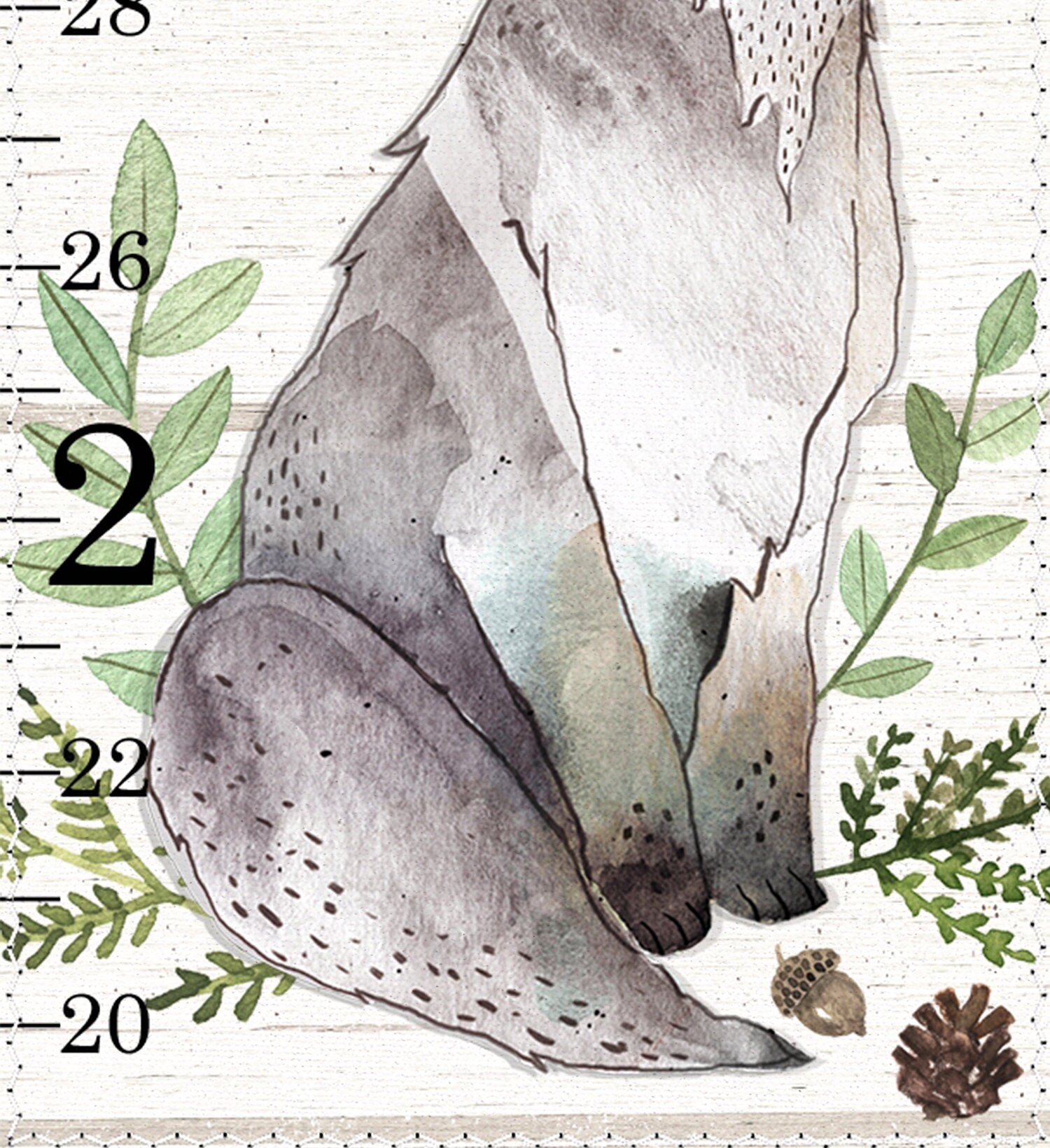 Wolf Growth Chart Woodland Growth Chart Canvas Growth Chart - Etsy UK