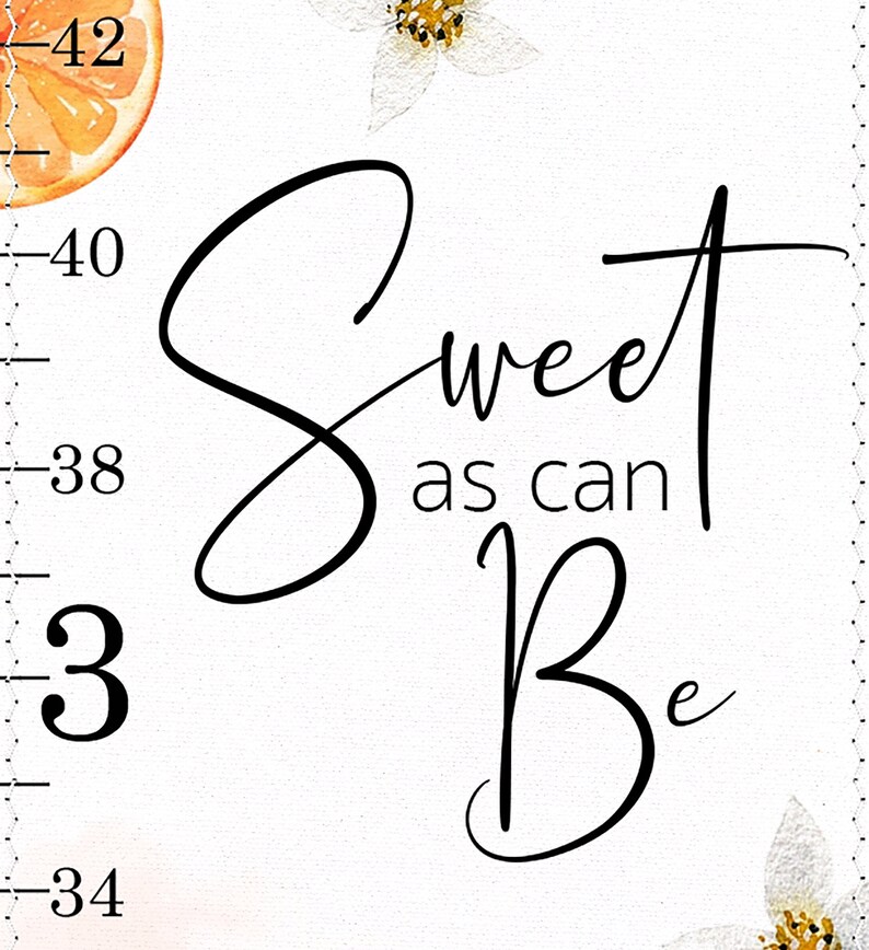 CITRUS Growth Chart Canvas Growth Chart Lemon Citrus Wall - Etsy