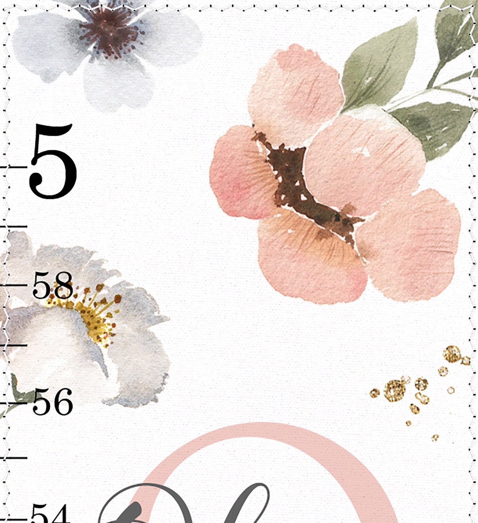 Boho Vintage Floral Nursery Art Vintage Floral Growth Chart - Etsy