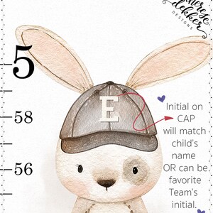 Baseball Growth Chart, Woodland Animals Canvas Height Chart - Etsy