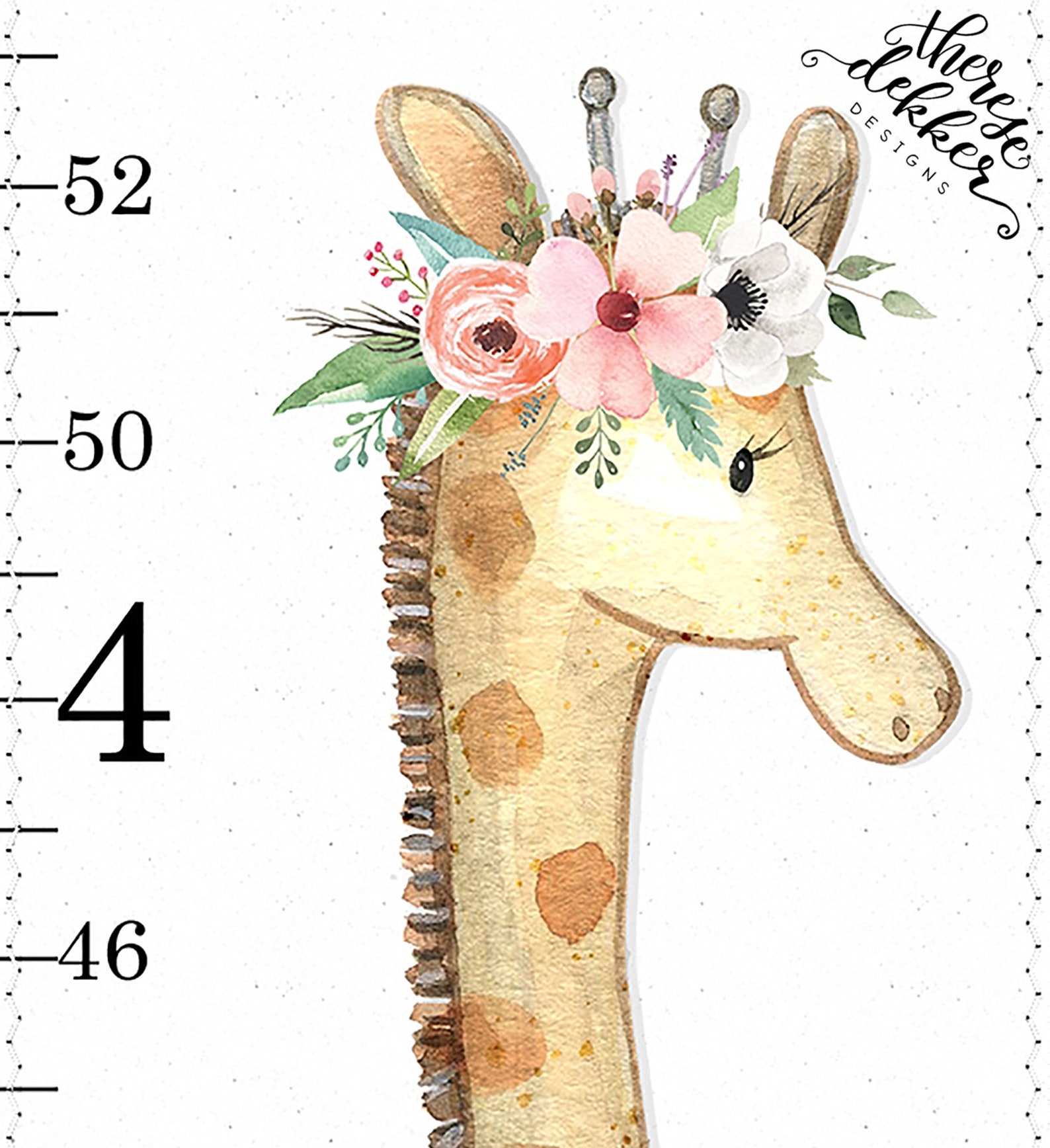 GIRAFFE Growth Chart Canvas Growth Chart Personalized Height | Etsy