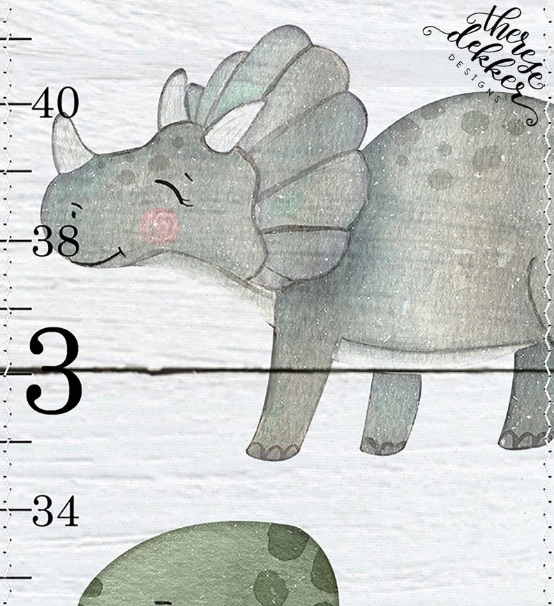 Dinosaur Growth Chart, Personalized Growth Chart, Canvas Growth Chart ...