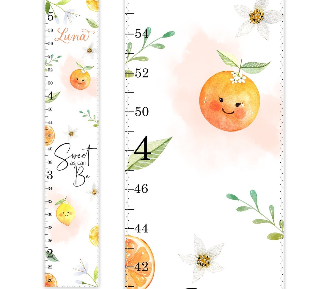 CITRUS Growth Chart, Canvas Growth Chart, Lemon Citrus Wall Art ...