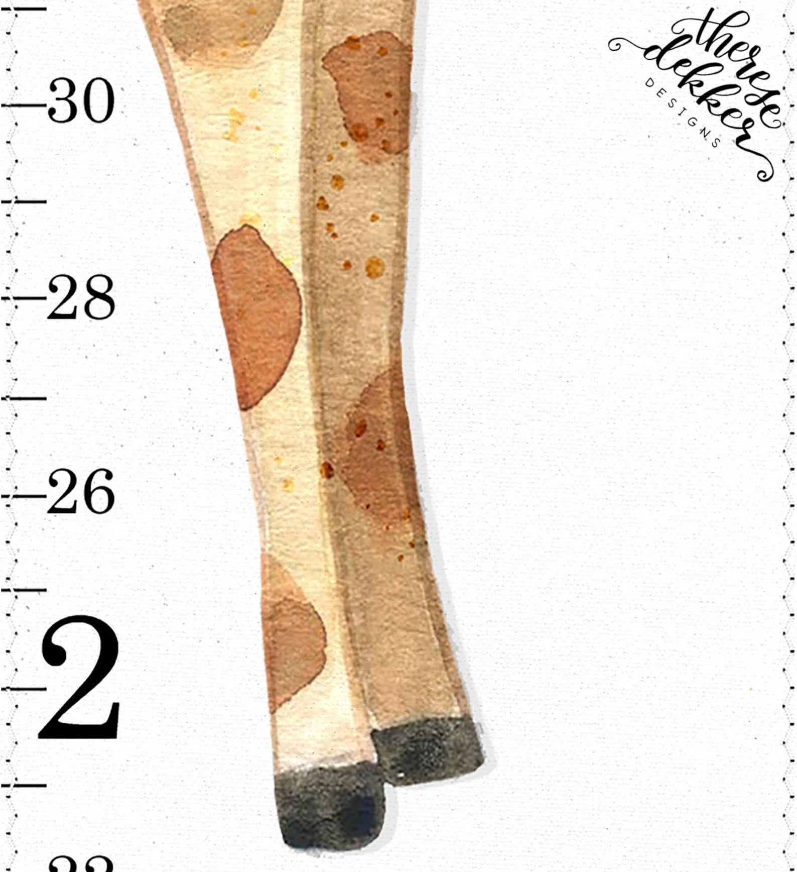 Personalized Giraffe Growth Chart, Watercolor Safari Nursery Canvas - Etsy
