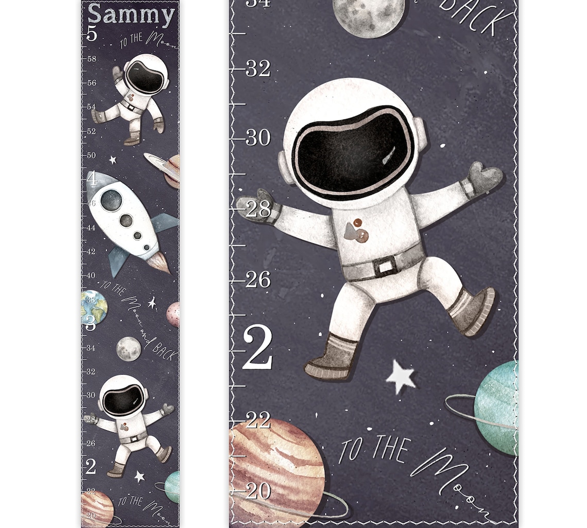 Space Growth Chart Solar System Growth Chart Rocket Ship - Etsy