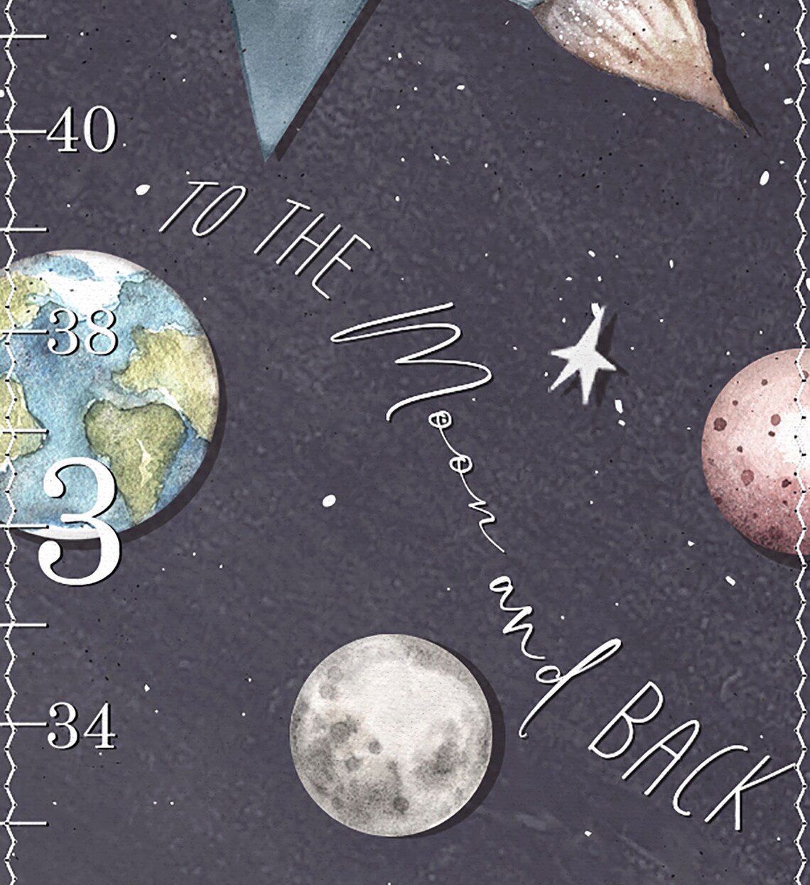 Space Growth Chart Solar System Growth Chart Rocket Ship - Etsy