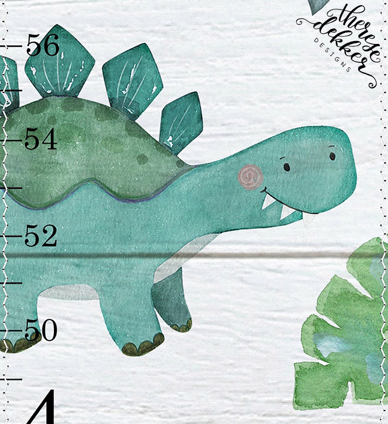 Dinosaur Growth Chart, Personalized Growth Chart, Canvas Growth Chart ...