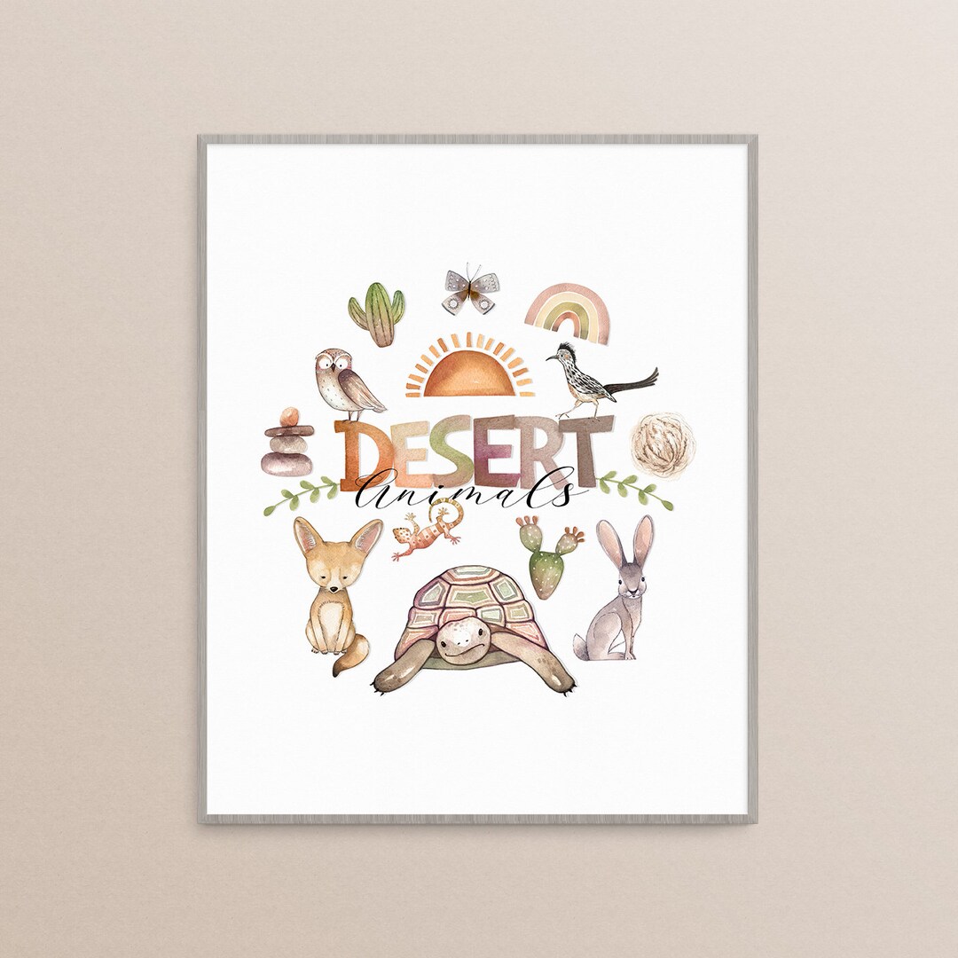 Desert Animals PRINTABLE, Fennec Fox, Roadrunner, Desert Owl, Jack ...