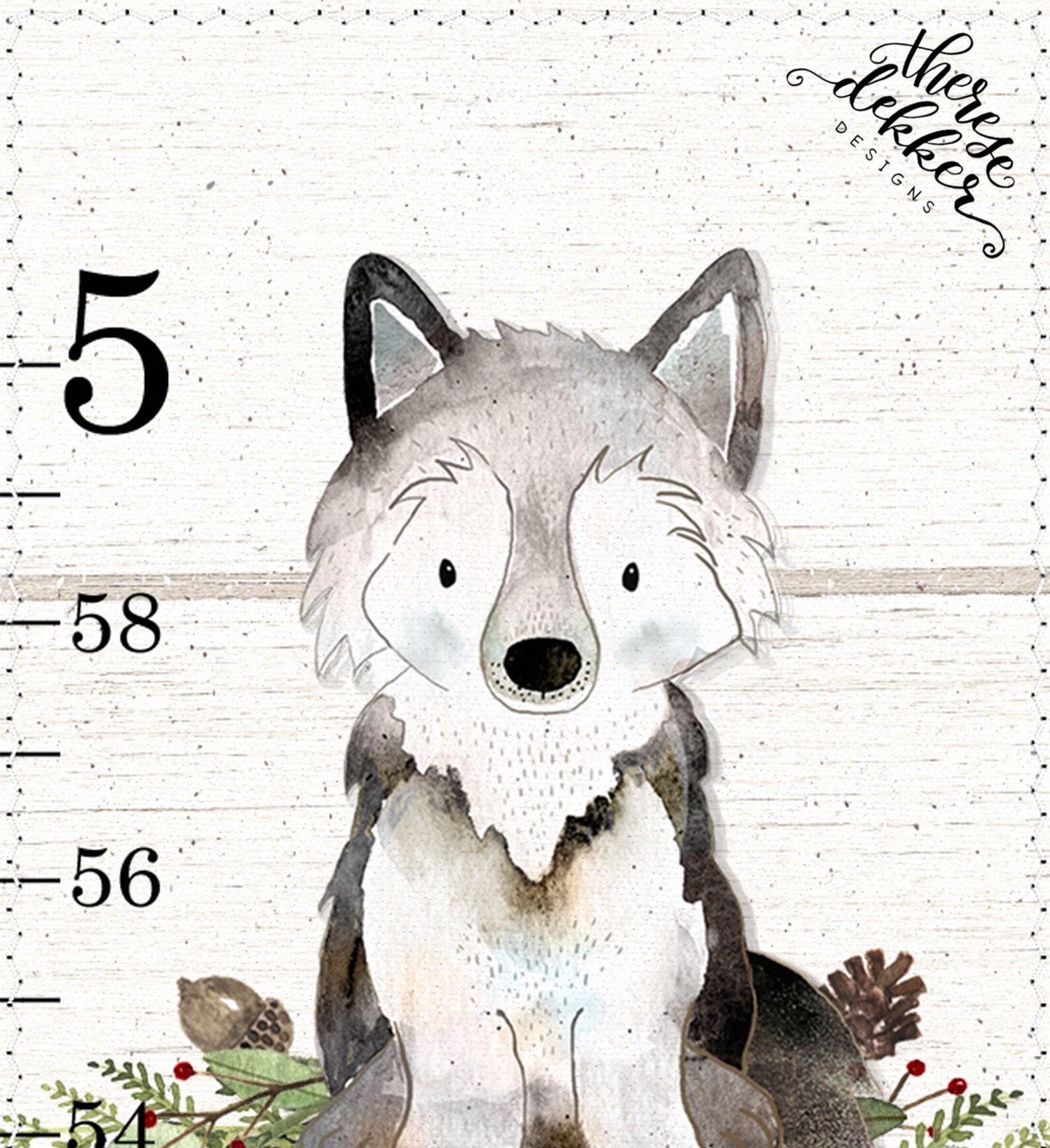 Wolf Growth Chart Woodland Growth Chart Canvas Growth Chart - Etsy UK