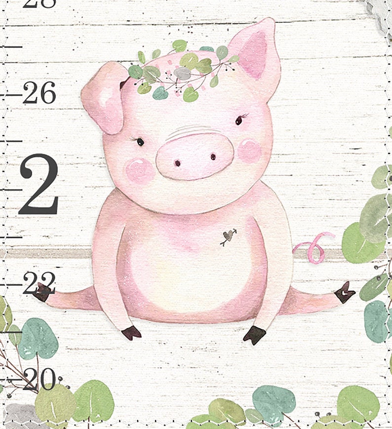 Farm Animals Growth Chart, Height Chart Ruler, Farm Nursery Decor ...