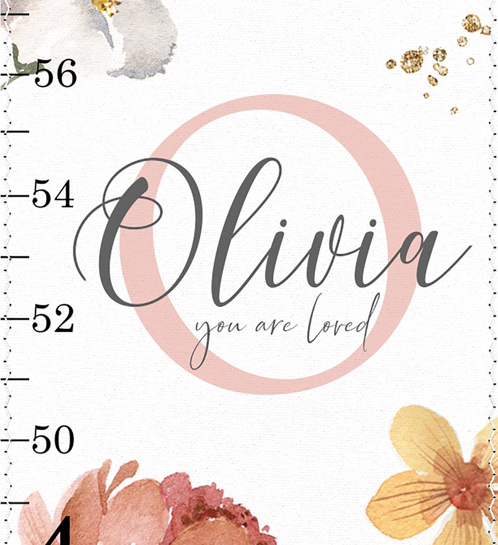 Boho Vintage Floral Nursery Art Vintage Floral Growth Chart - Etsy