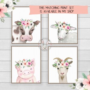 PRINTABLE Farmhouse Animals, Farm Animal Print, Baby Girl Nursery ...