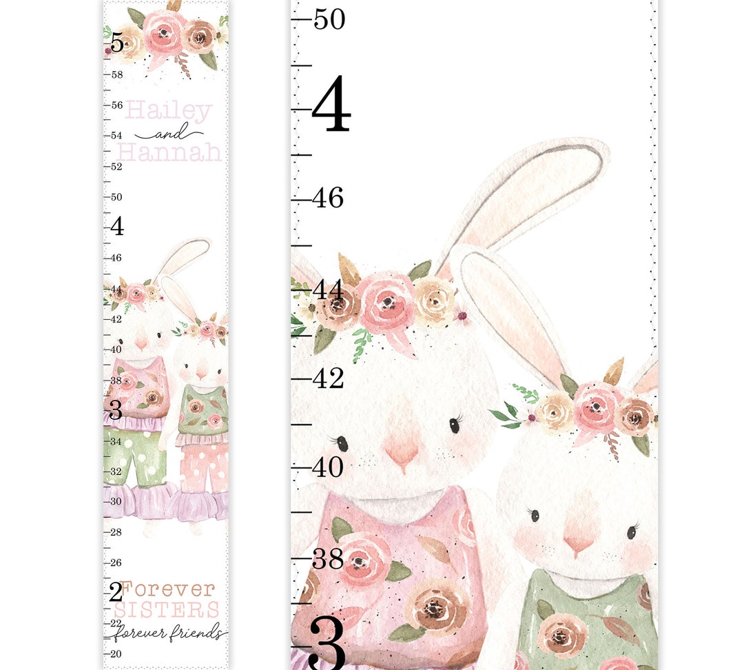 Bunny Rabbit Growth Chart, Sister Growth Chart, Sibling Growth Chart ...