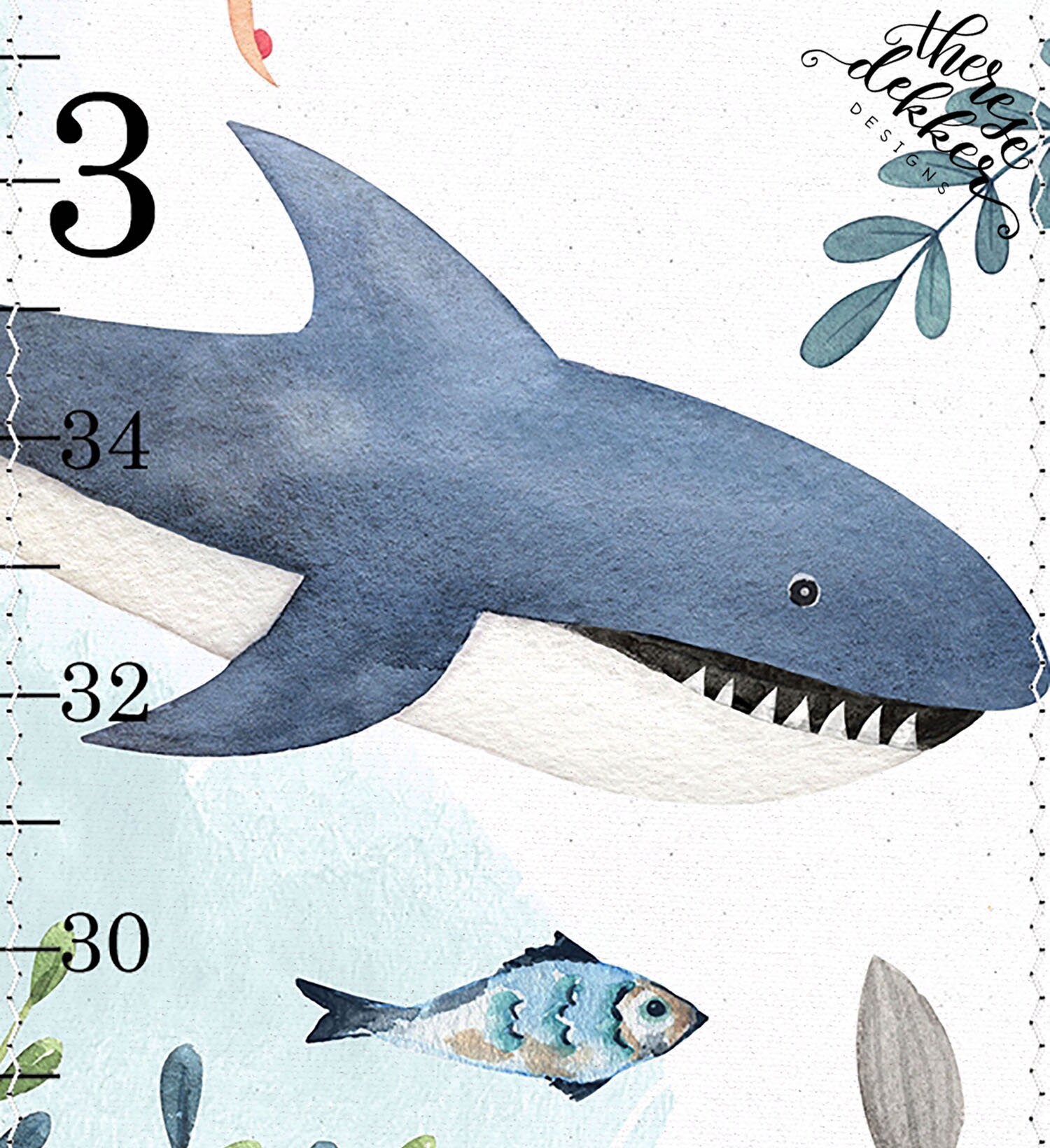 Canvas Growth Chart Whale Growth Chart Under the Sea Growth | Etsy